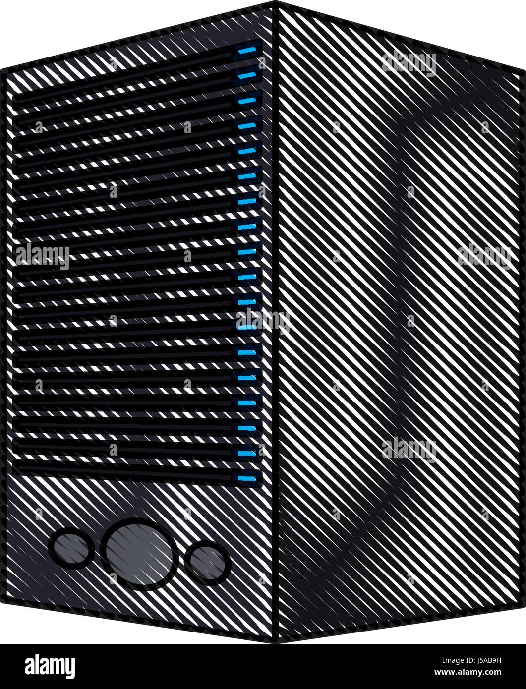 drawing data center server computer system security Stock Vector Image ...