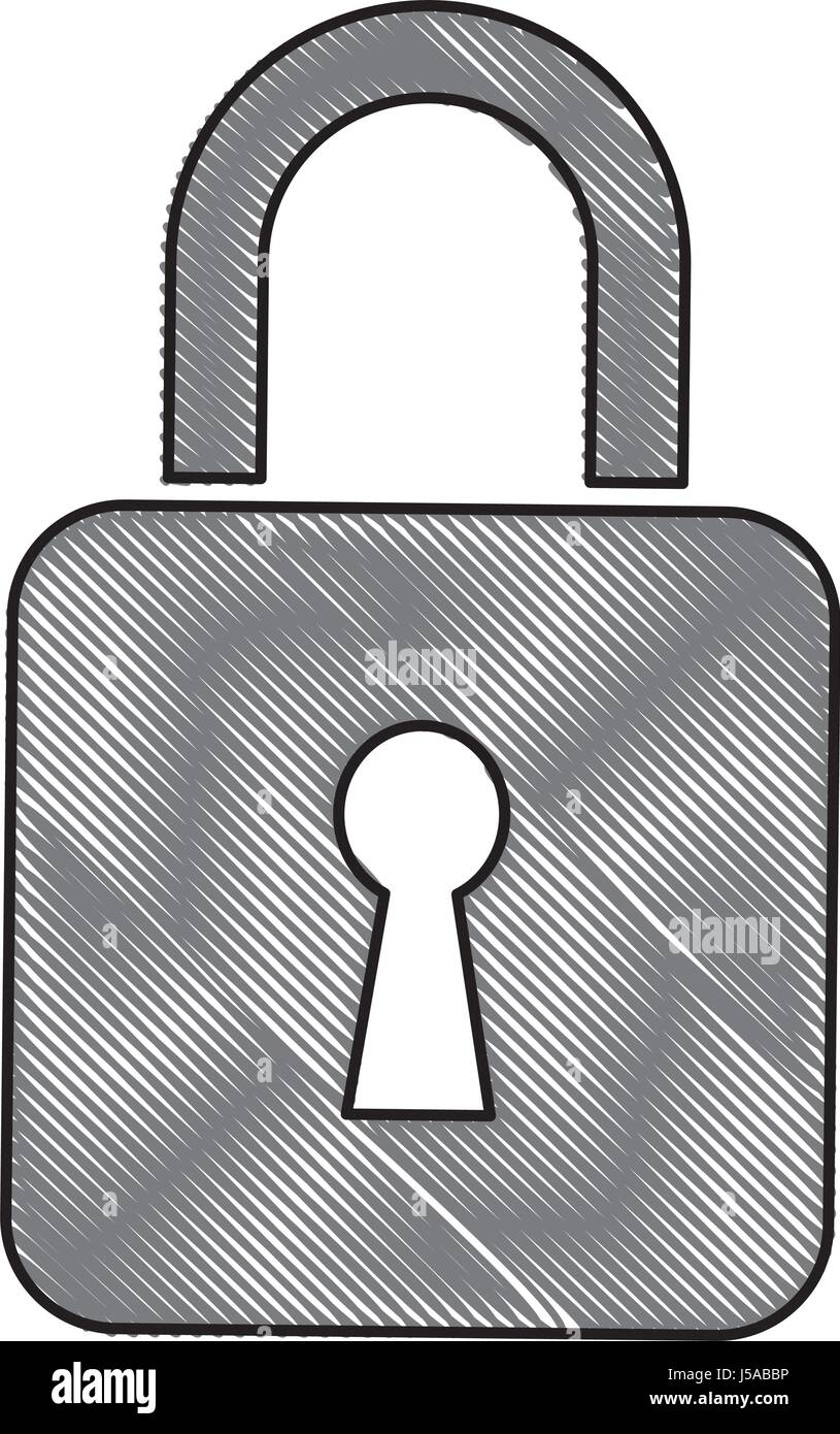 drawing padlock lock security protection digital Stock Vector Image ...