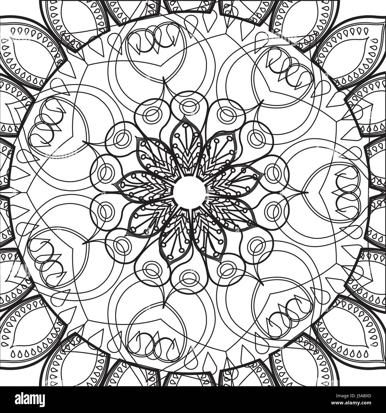 mandala ethnic detailed, relaxation scheme pattern Stock Vector Image ...