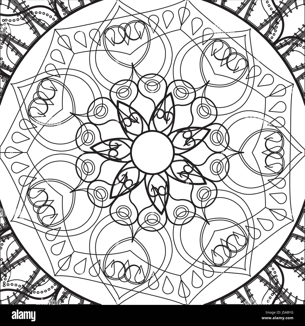 mandala ethnic detailed, relaxation scheme pattern Stock Vector Image ...