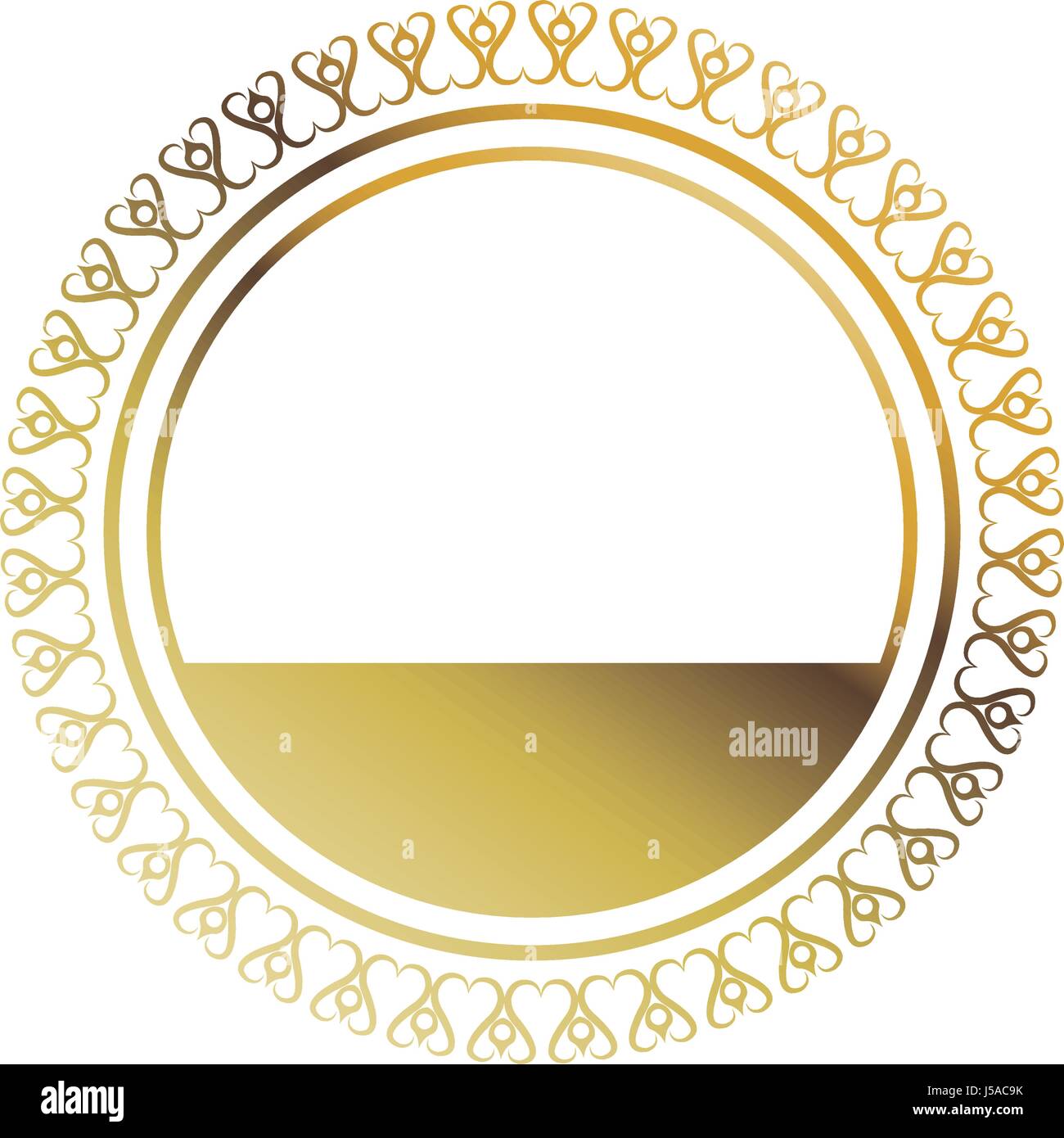golden round frame element vintage stamp blank Stock Vector Image & Art ...