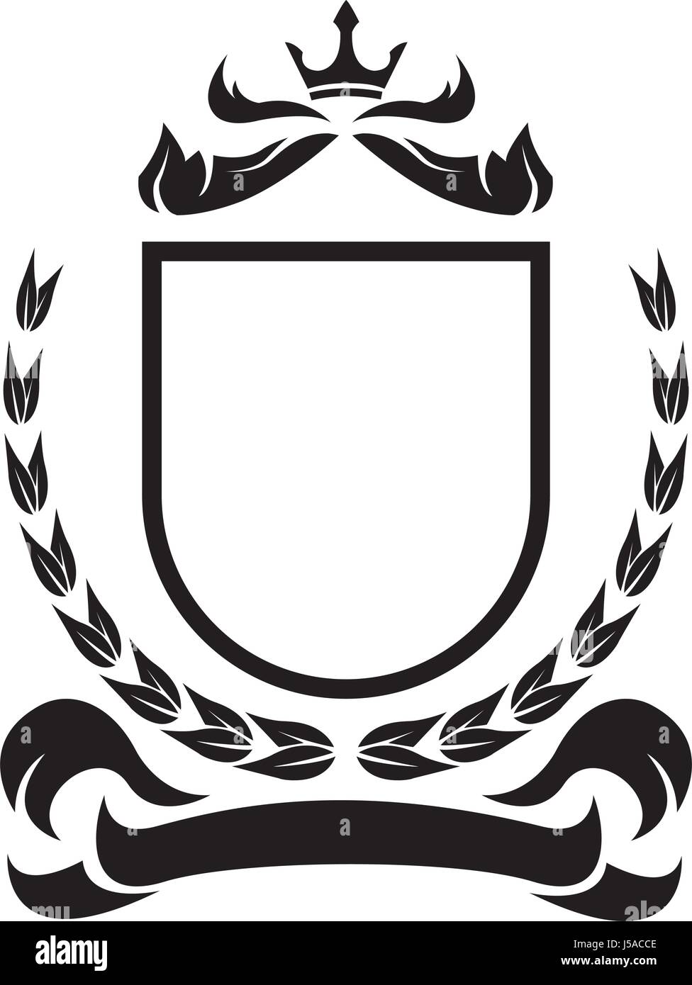 decorative shield crown ribbon heraldry victorian elegant frame Stock ...