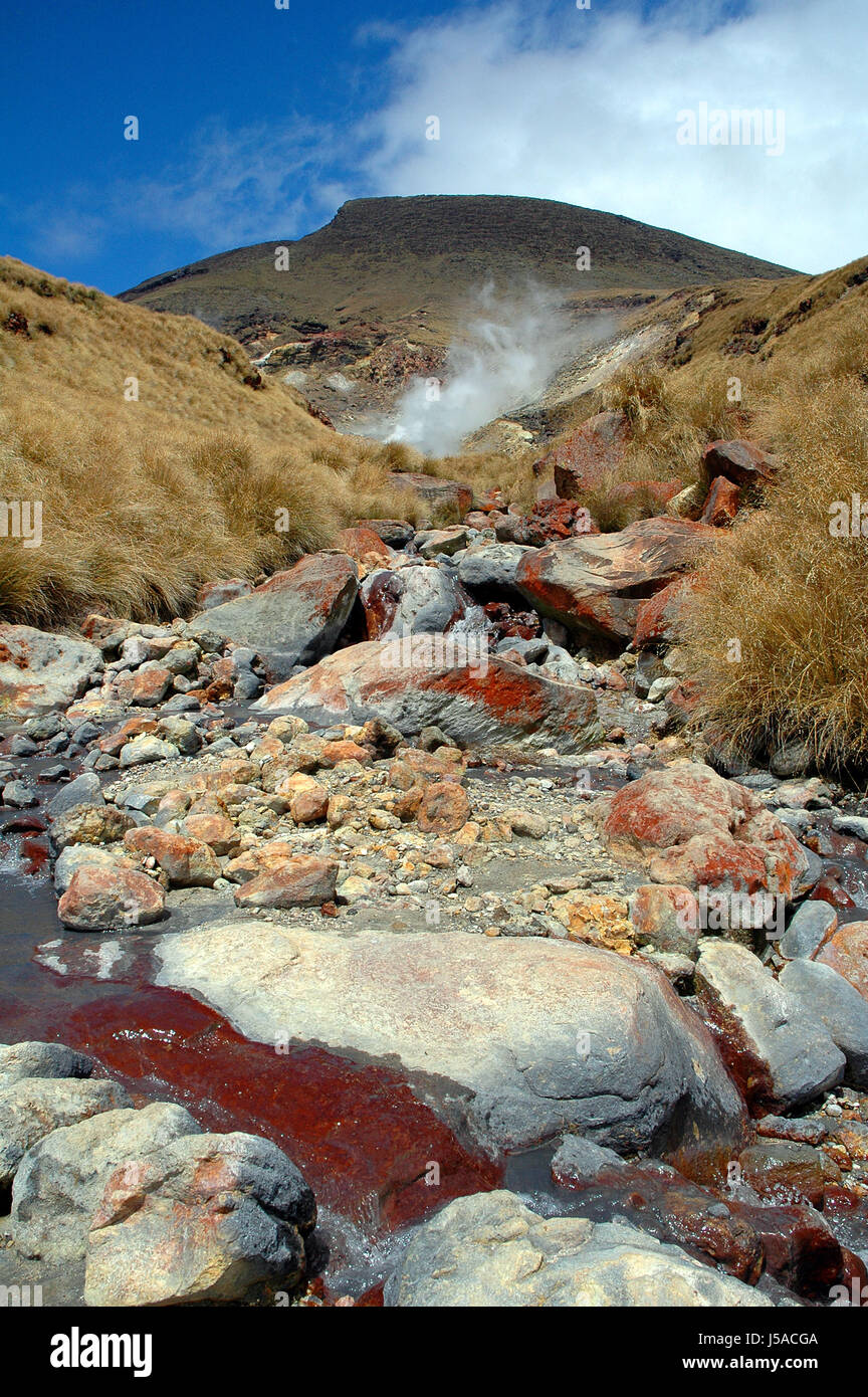 steam new zealand sulphur brimstone scenery countryside nature vulcan ...