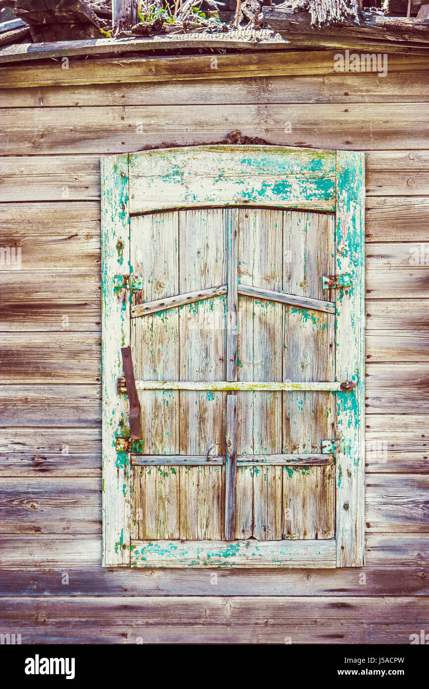 Weathered Wooden Window of old Russian Slum House in Astrakhan Stock ...