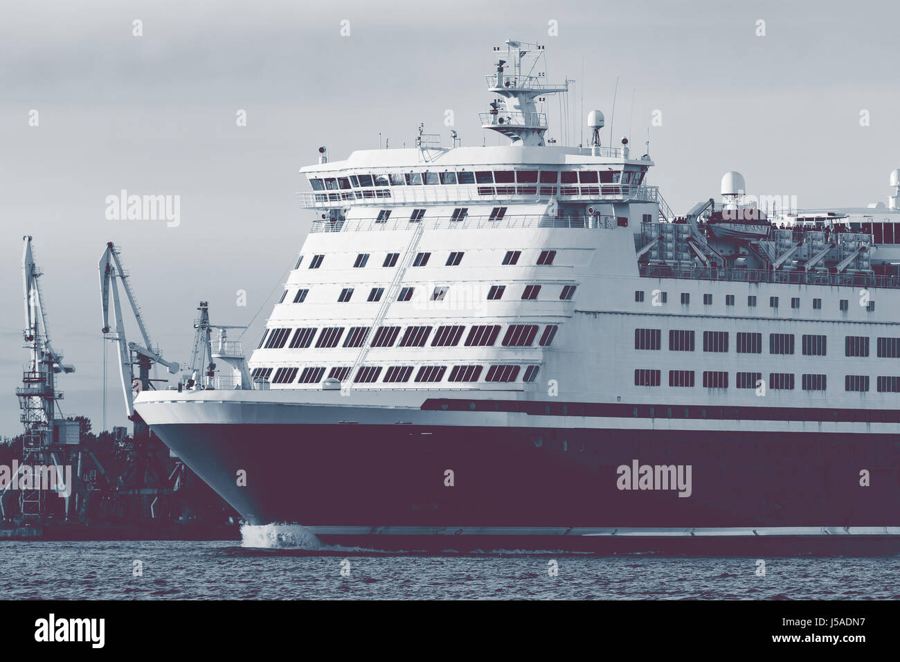 Big cruise liner's bow. Passenger ferry underway close up Stock Photo ...