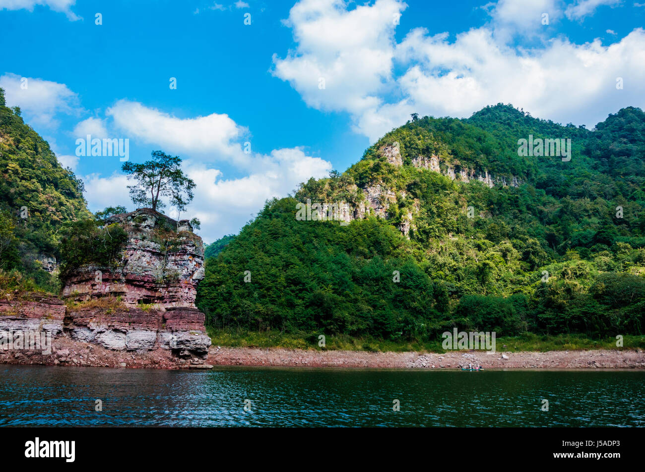 Beautiful reservoir scenery in summer Stock Photo - Alamy