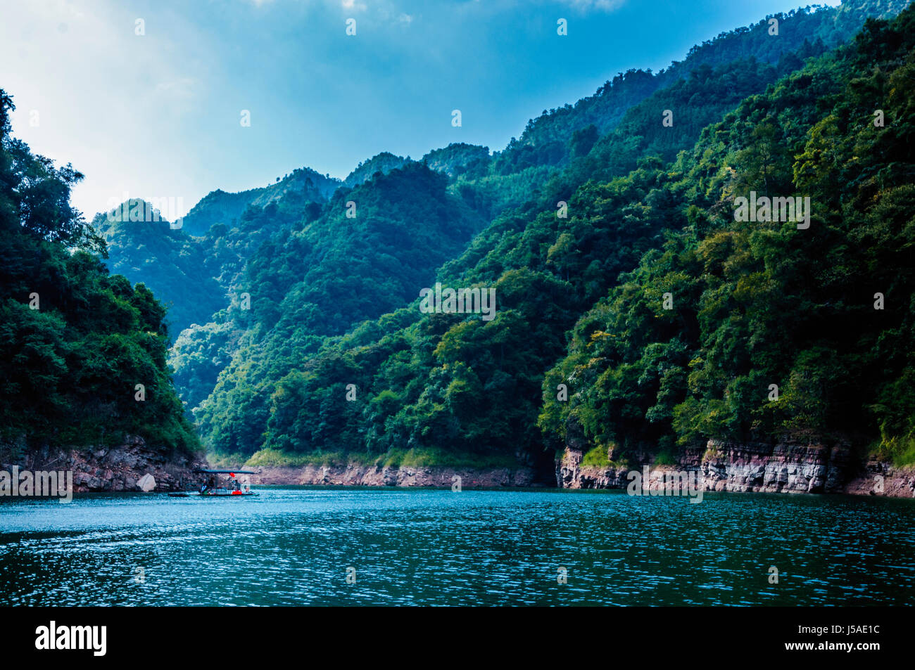 Beautiful reservoir scenery in summer Stock Photo - Alamy