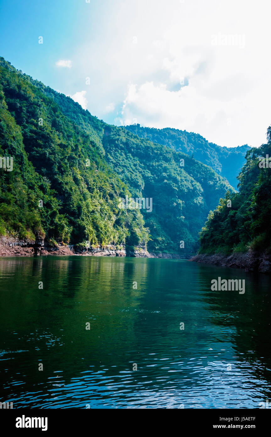 Beautiful reservoir scenery in summer Stock Photo - Alamy