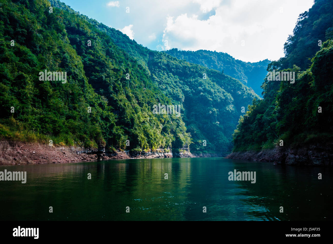 Beautiful reservoir scenery in summer Stock Photo - Alamy