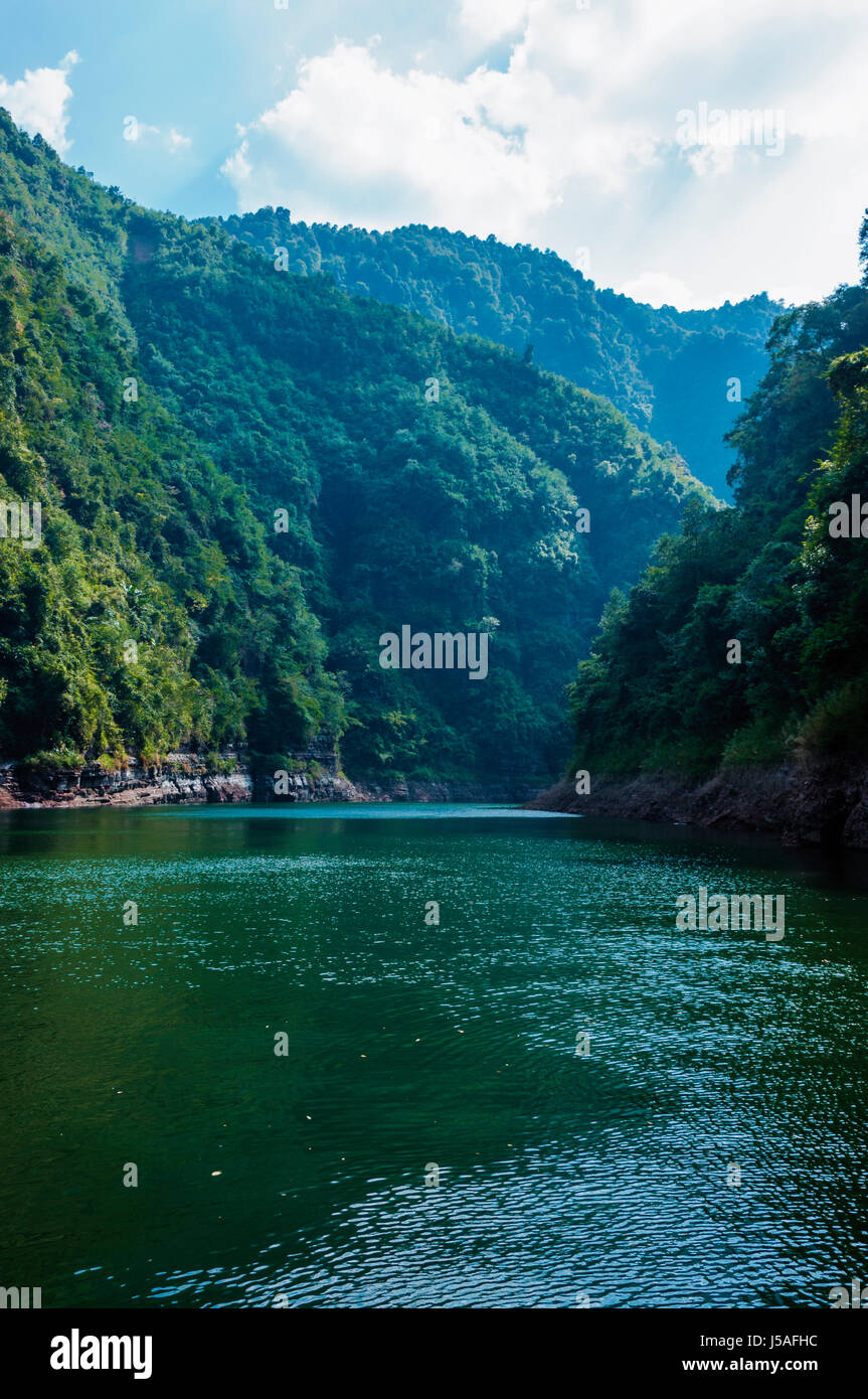 Beautiful reservoir scenery in summer Stock Photo - Alamy