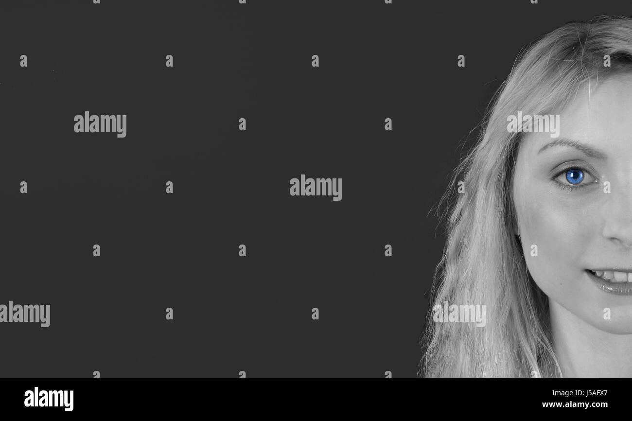 woman face portrait eye organ bw hairs look glancing see view looking ...