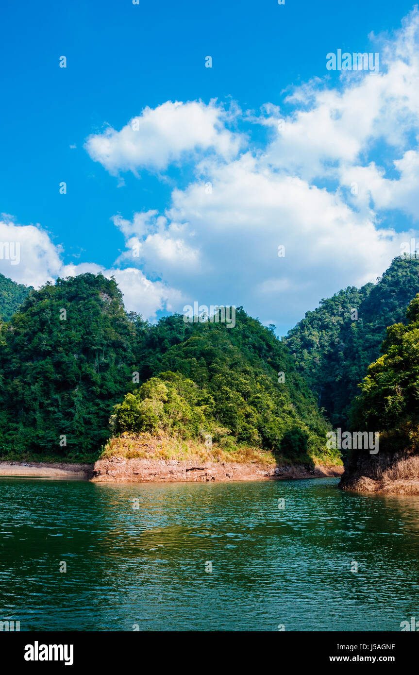 Beautiful reservoir scenery in summer Stock Photo - Alamy