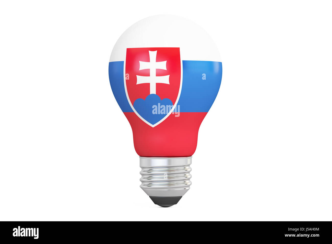 Light bulb with Slovakia flag, 3D rendering isolated on white ...