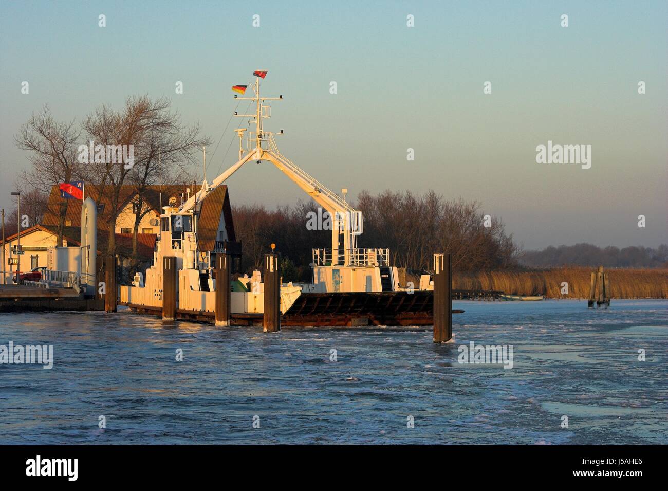 winter ice reprove bird flu pestilence ferry water sailing boat ...