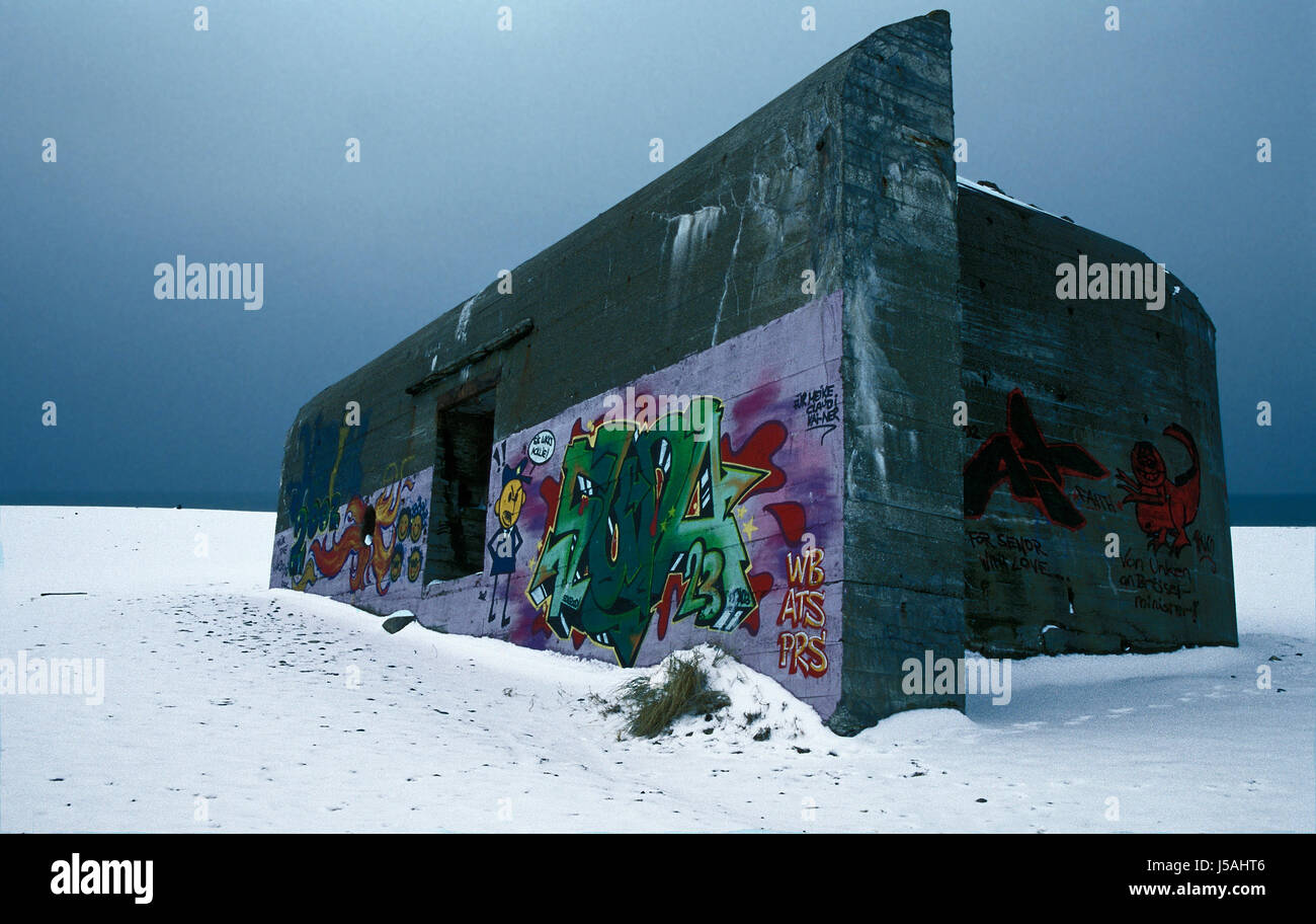 winter cold water north sea salt water sea ocean bunker denmark war ...
