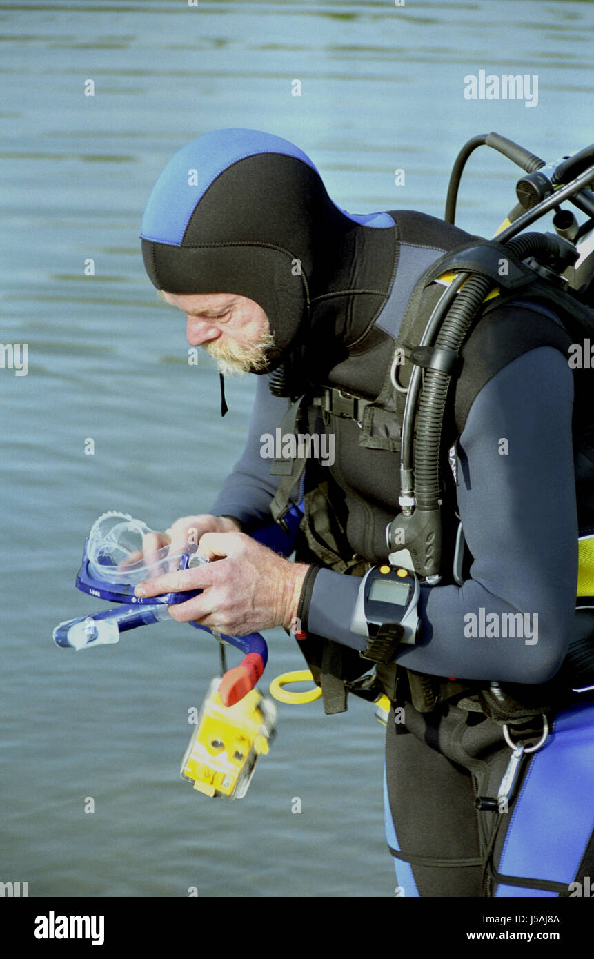 upper part of the body neoprene beard dive emerge submergence diving ...