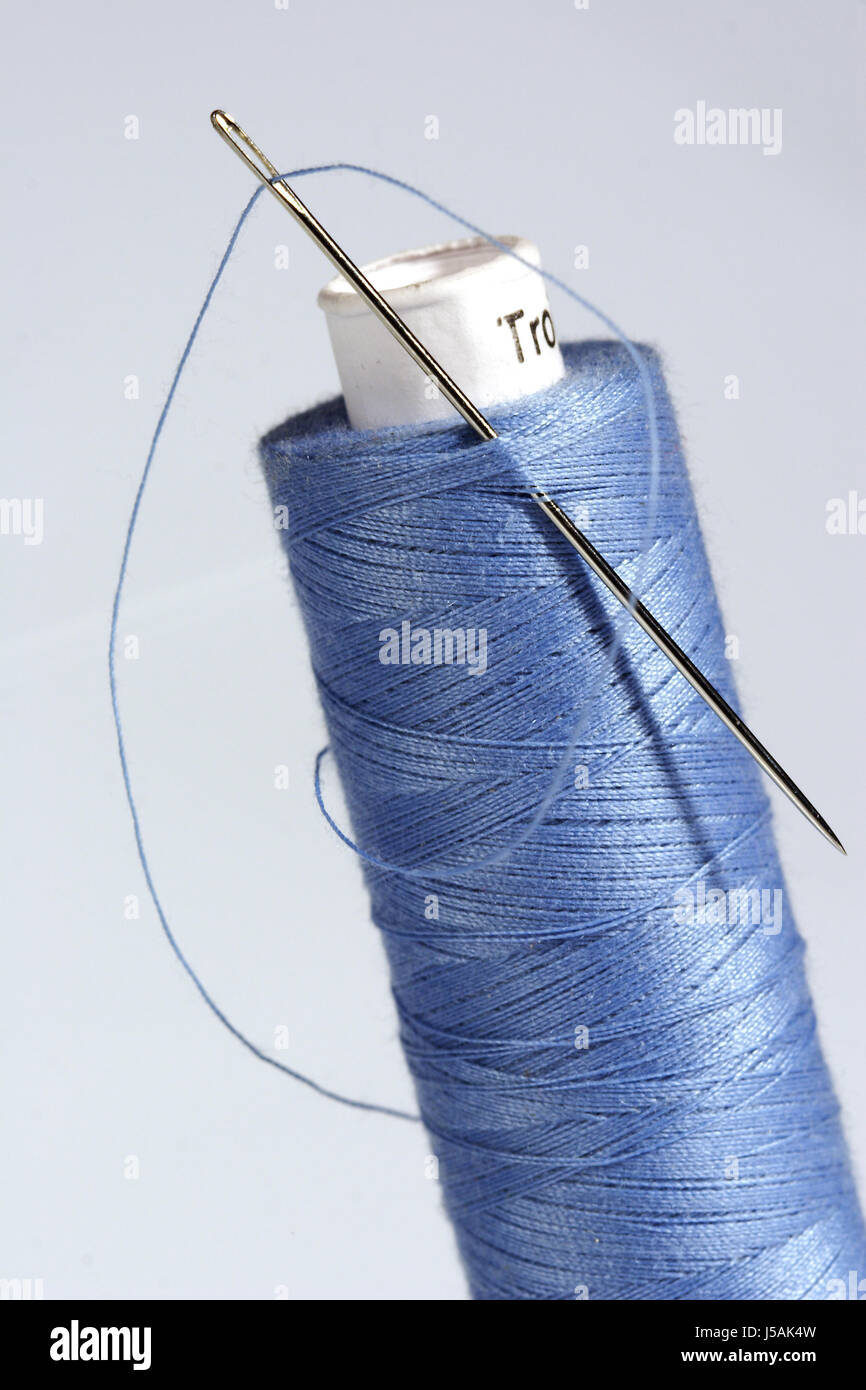 blue pointed sting string packthreads needle sew handicraft thread yarn ...