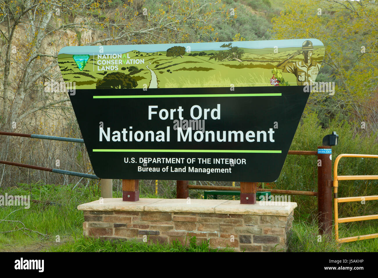 Entrance sign, Fort Ord National Monument, California Stock Photo - Alamy