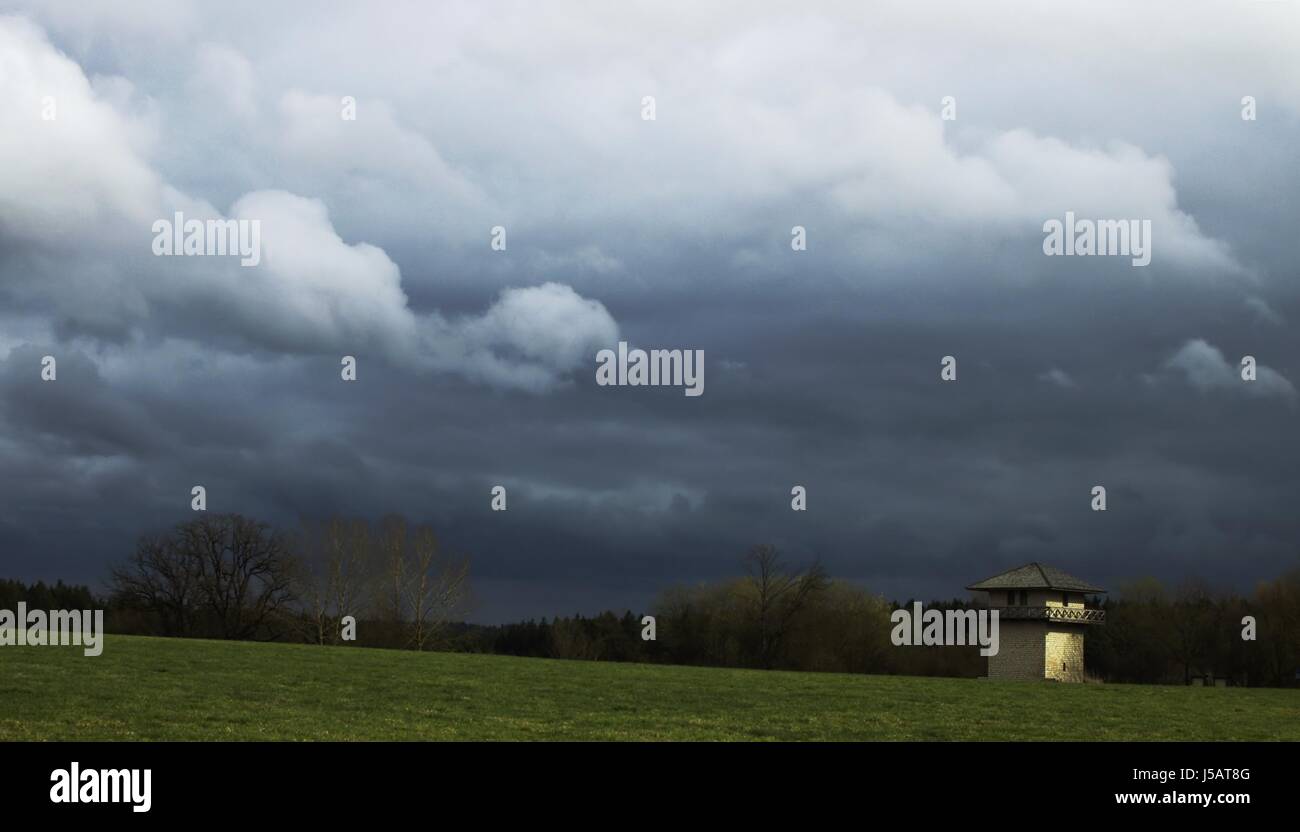 tower field guard bavaria wall Rome roma thunder-storm watchman ...