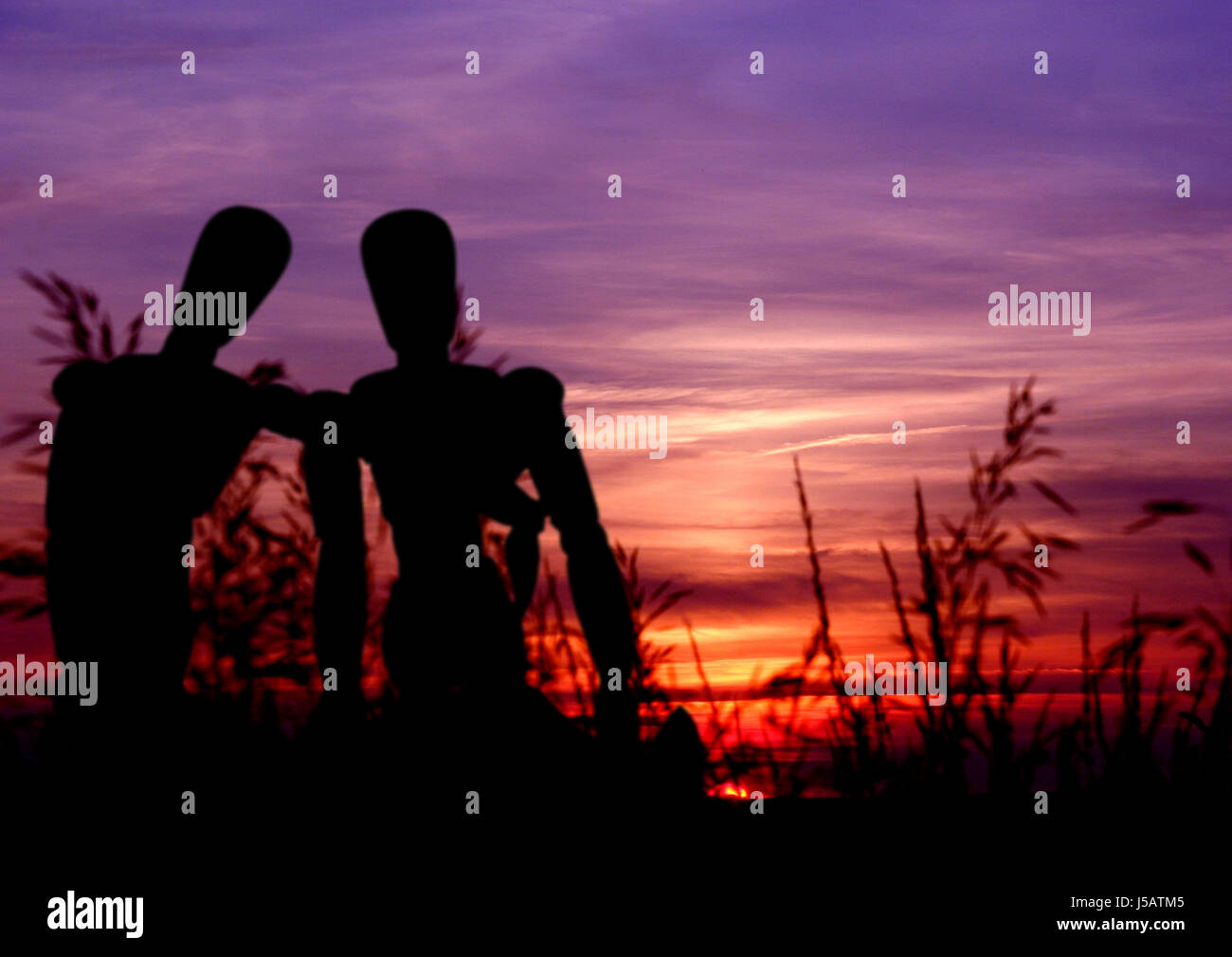 symbolic emotions sunset romantic romanticism mood evening grasses ...