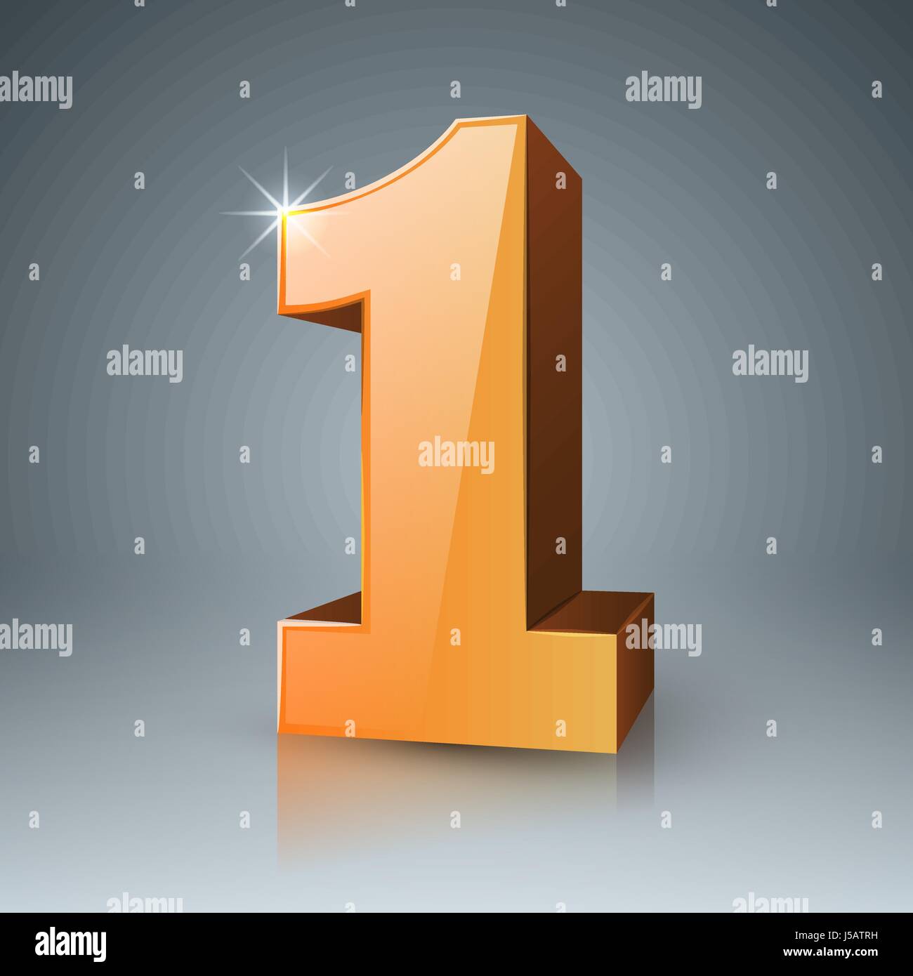 3d one icon on the grey background Stock Vector Image & Art - Alamy