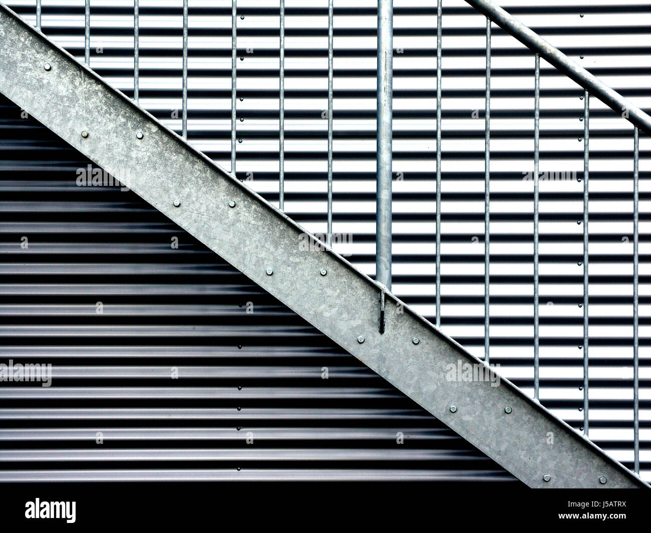 stairs diagonal oblique aspire sheet metal railing monochrome ascent ...