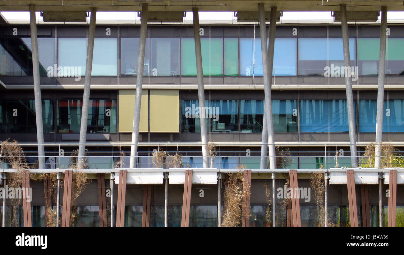 house building office modern modernity science green berlin steel ...