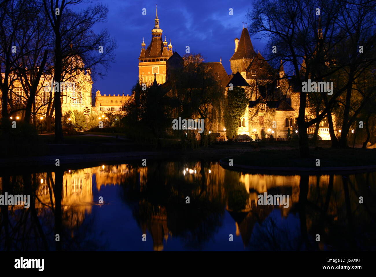 blue lighted romantic budapest fortress knight hungary medieval yellow ...