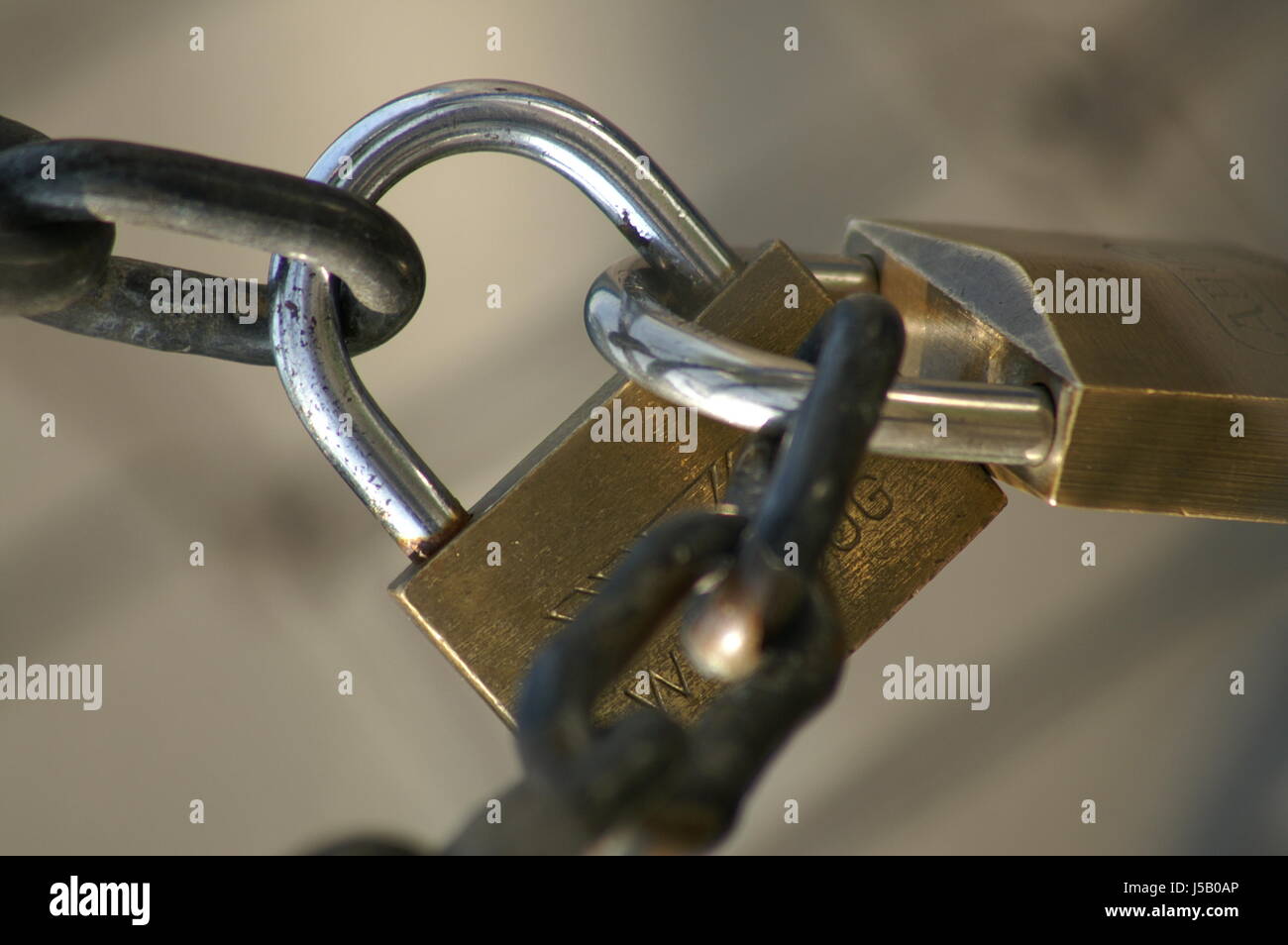 security - two locks Stock Photo - Alamy