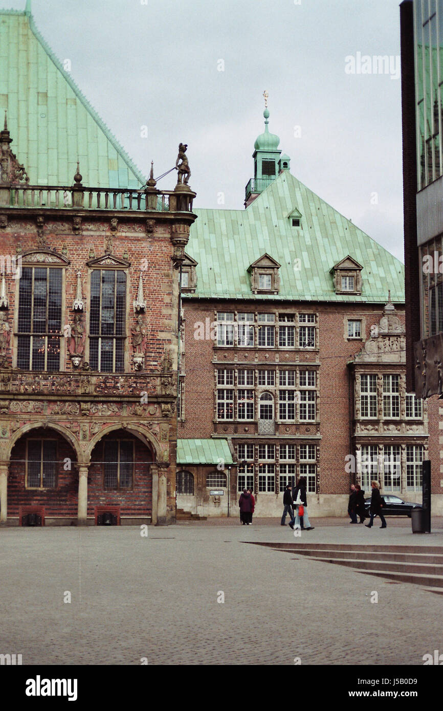 house building houses monument sightseeing frame-work square Hanseatic ...