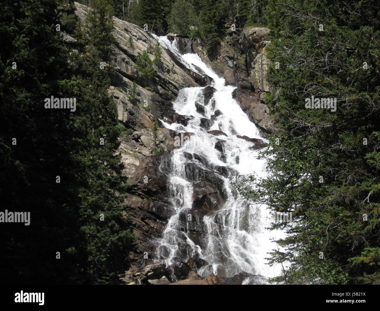 Hidden falls, Grand Teton National Park Stock Photo - Alamy