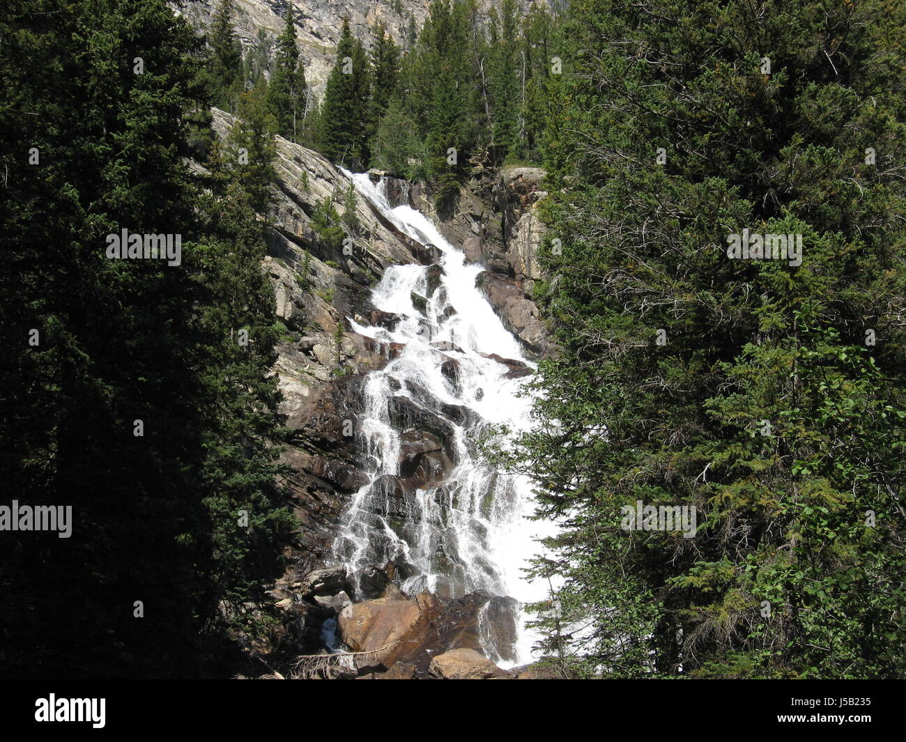 Hidden falls, Grand Teton National Park Stock Photo - Alamy