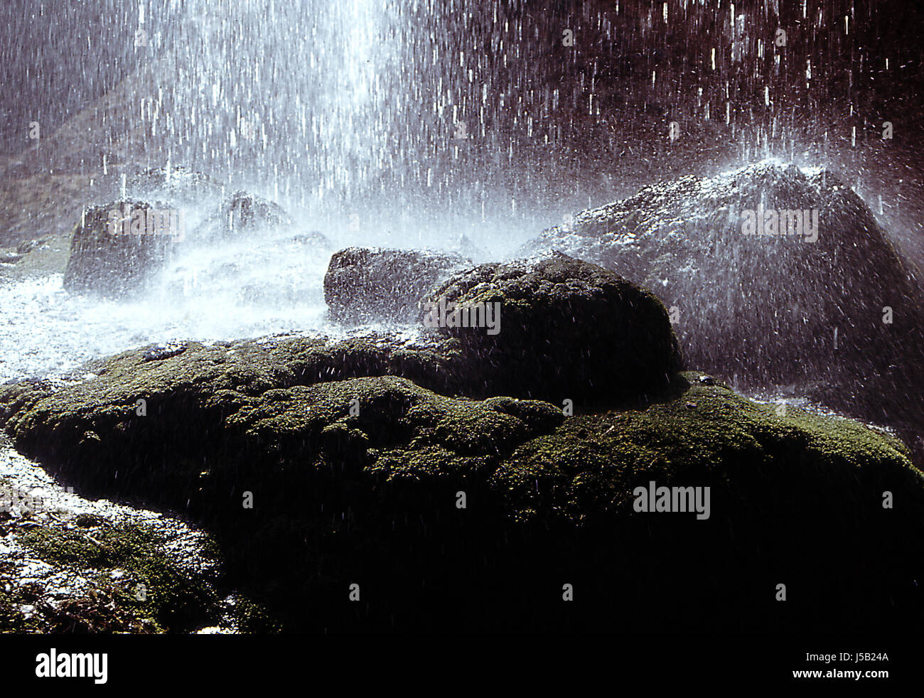 behind the waterfall Stock Photo - Alamy