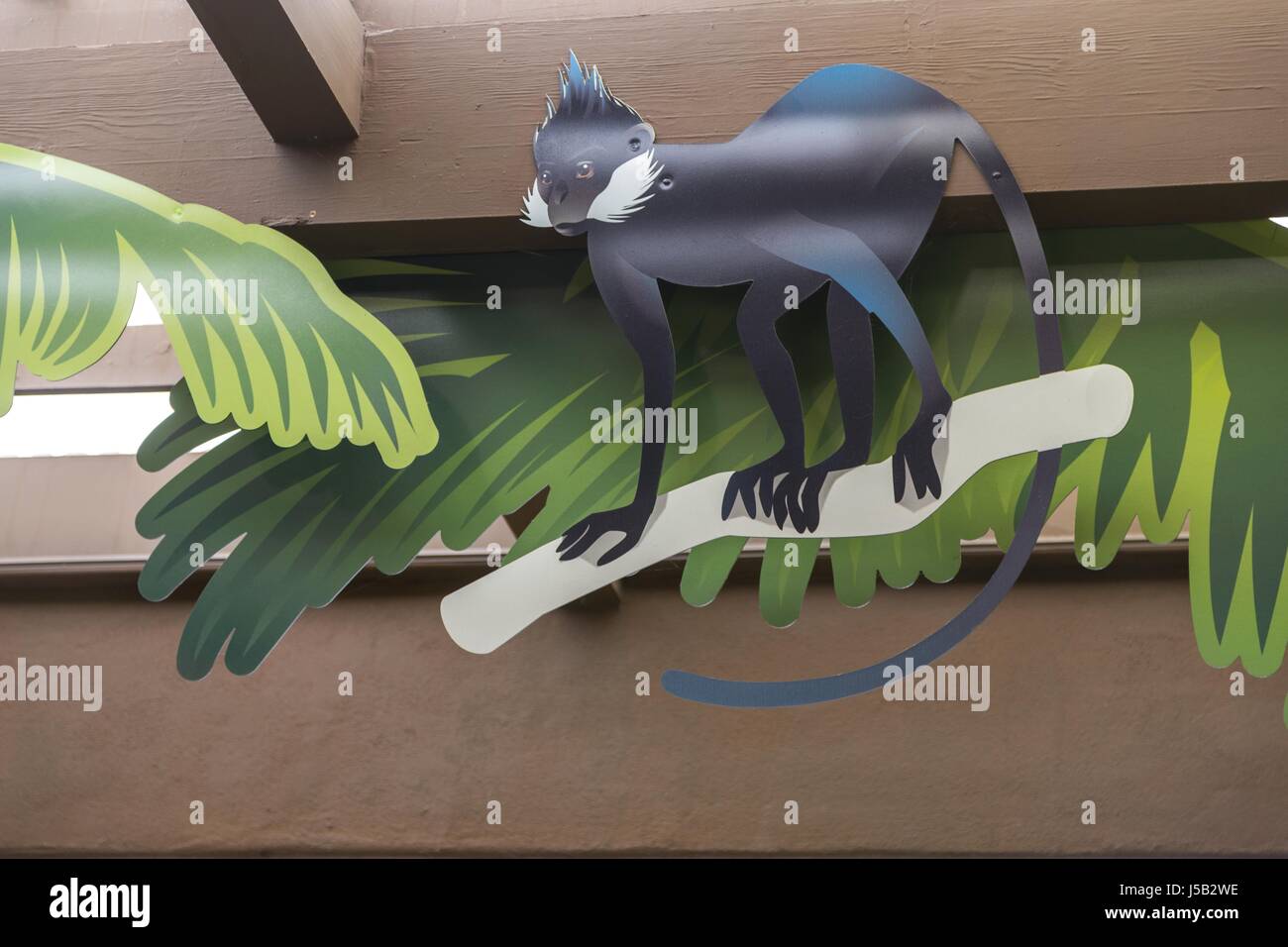 Welcome Greeting Sign Monkey Figure on Entrance to World Famous San ...