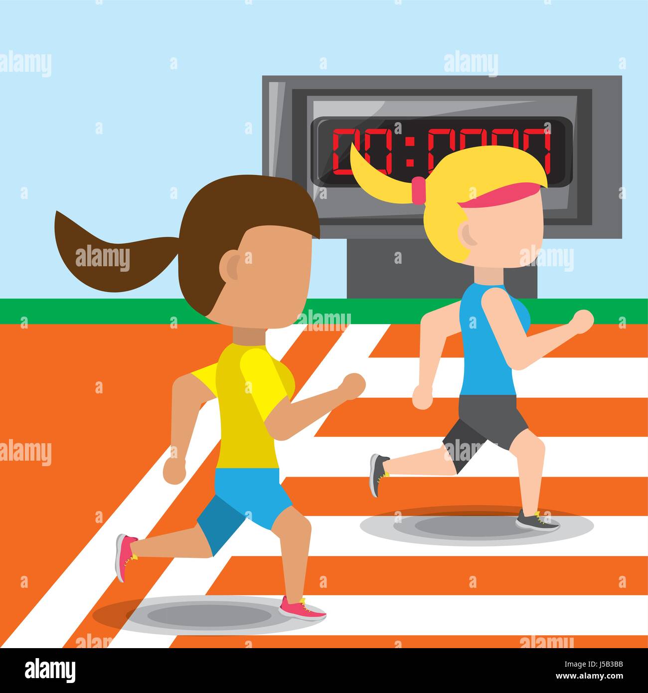 athletes running in competition championship Stock Vector Image & Art ...