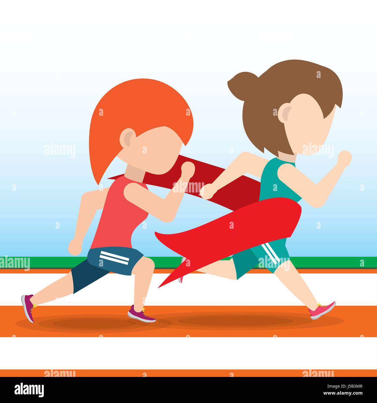 athlete woman running in competition championship achieve a goal Stock ...