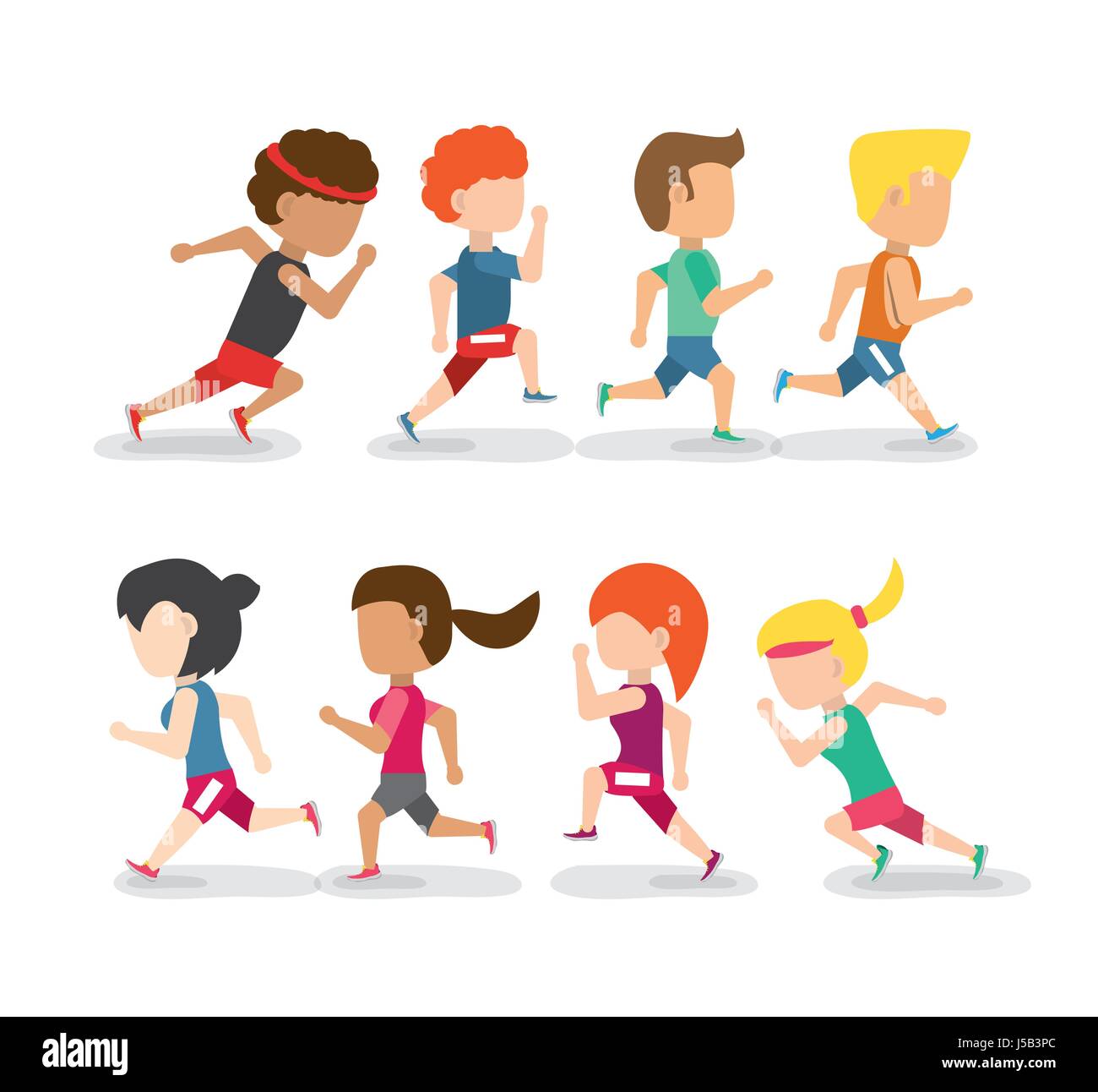 athletes running in competition championship Stock Vector Image & Art ...