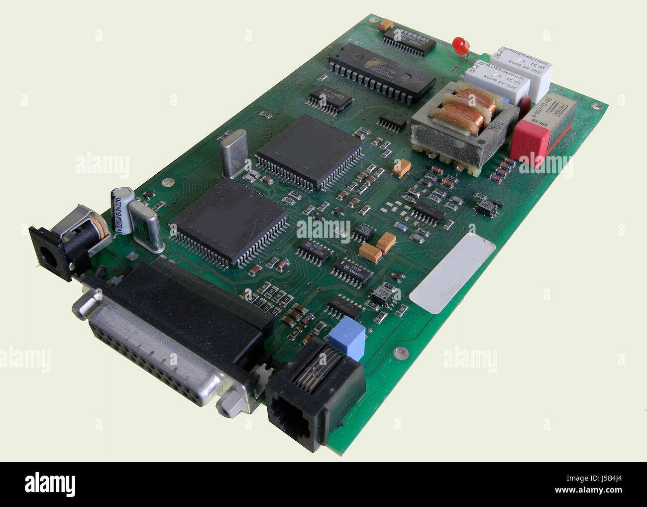 blue green printed circuit board lan serial number modem eprom red ...