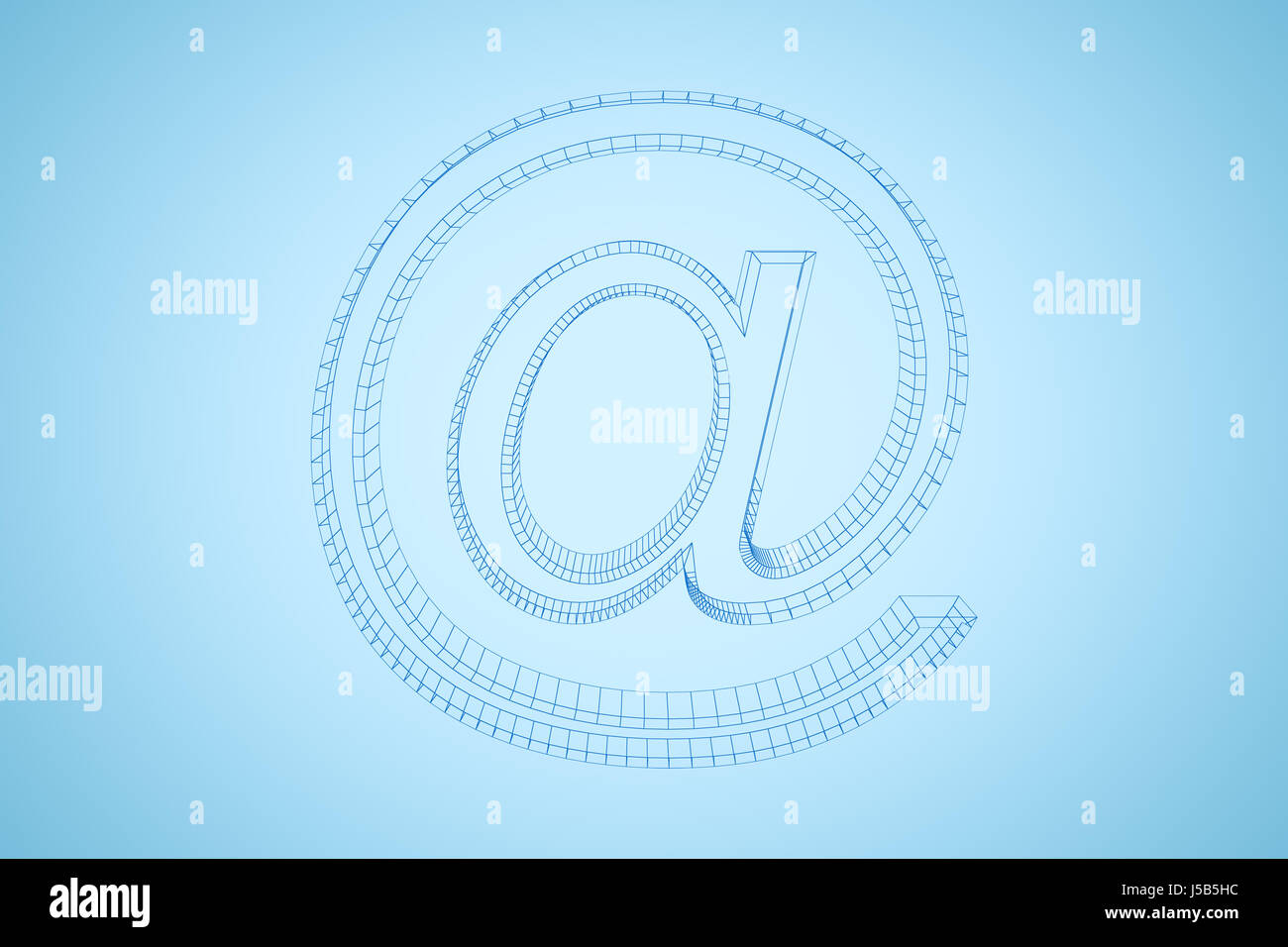 3d composite image of at sign against blue background Stock Photo - Alamy