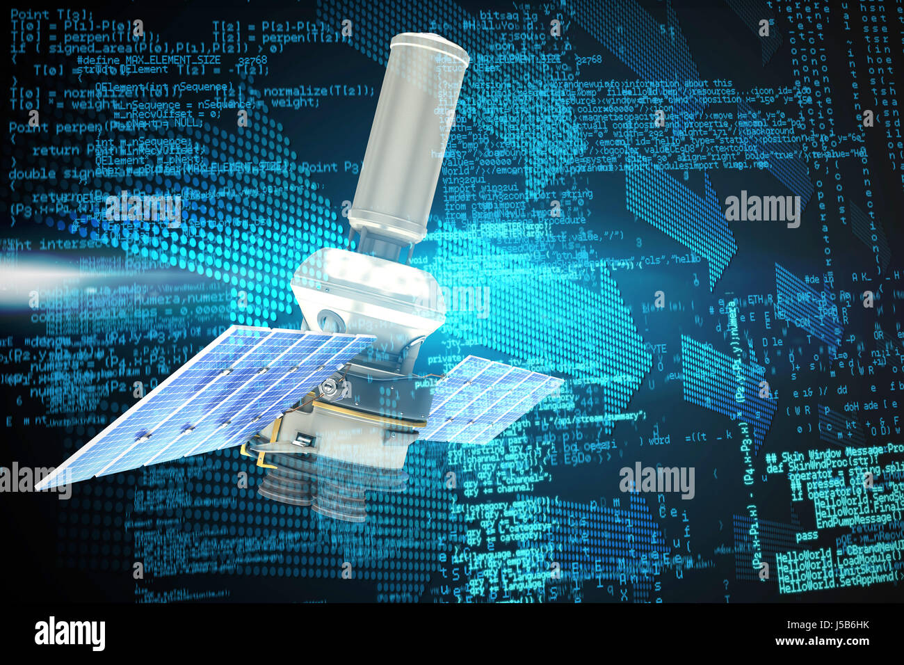 Vector image ofÃ‚Â 3d modern solar power satellite against shiny arrows ...