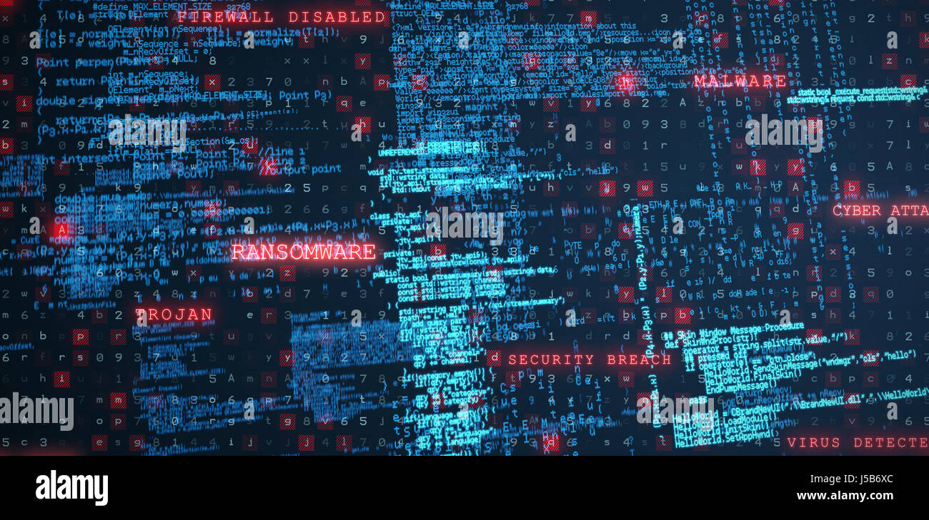 Virus background against blue data Stock Photo - Alamy