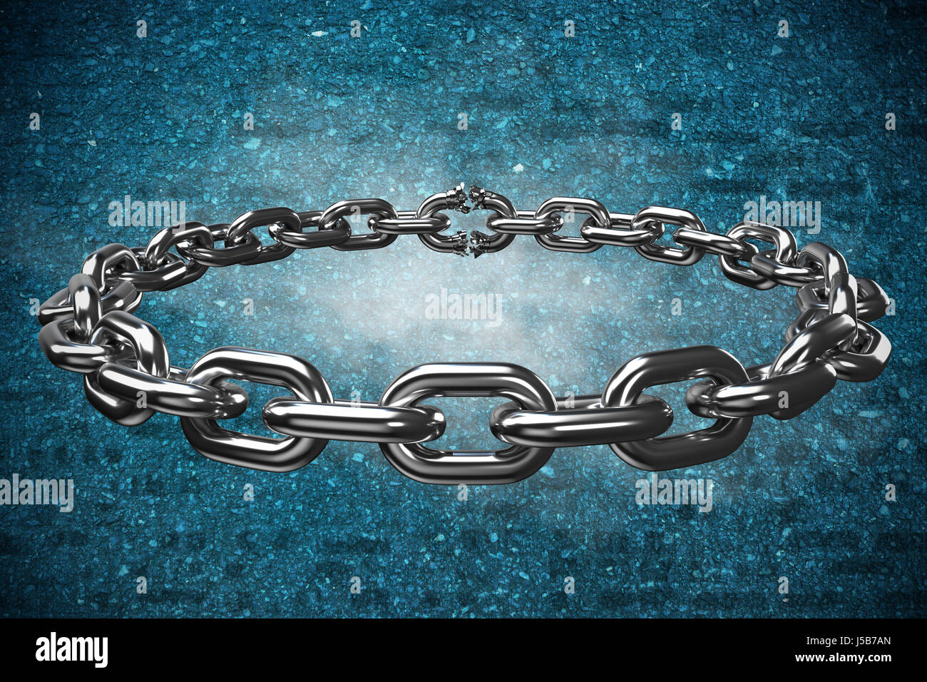 3d image damaged silver chain hi-res stock photography and images - Alamy