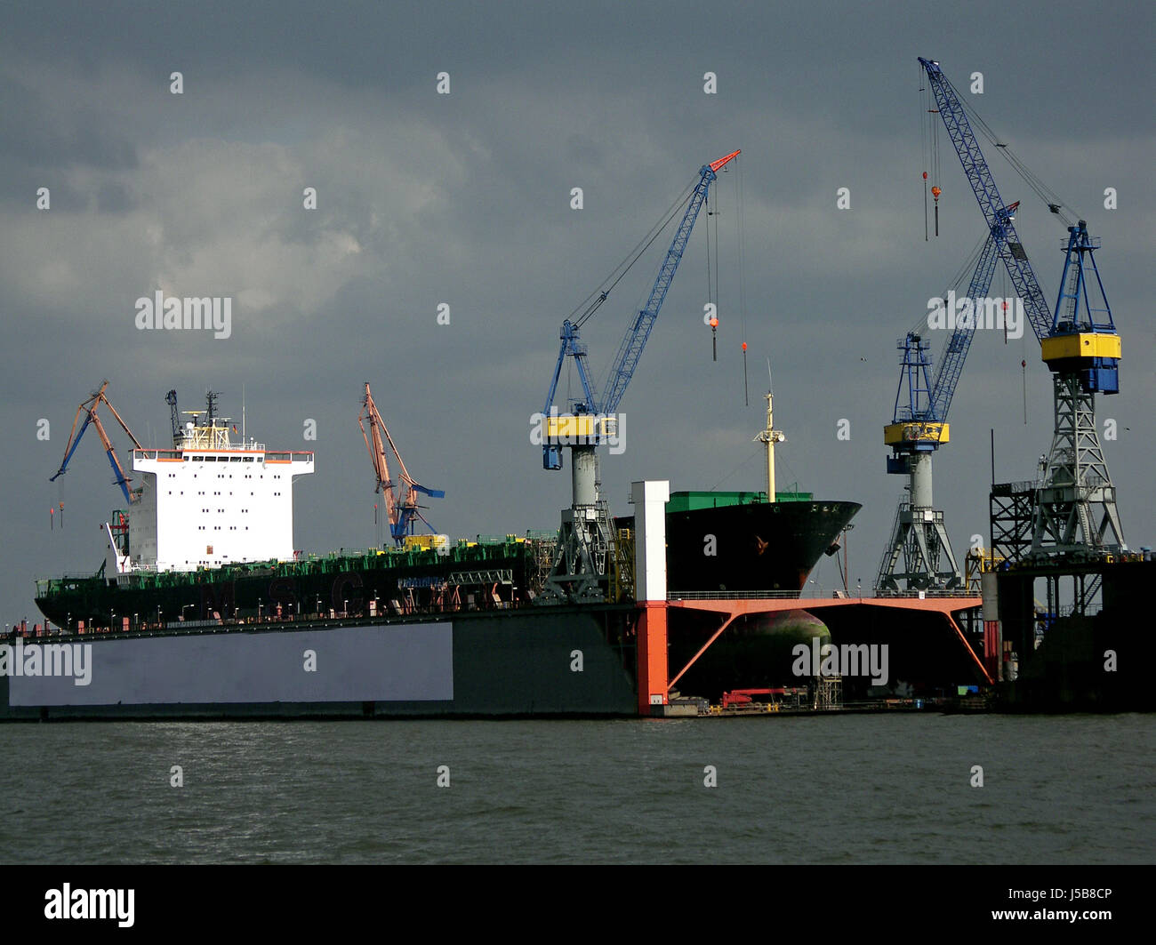 metropolis industry container ship navigation dockyard shipbuilding ...