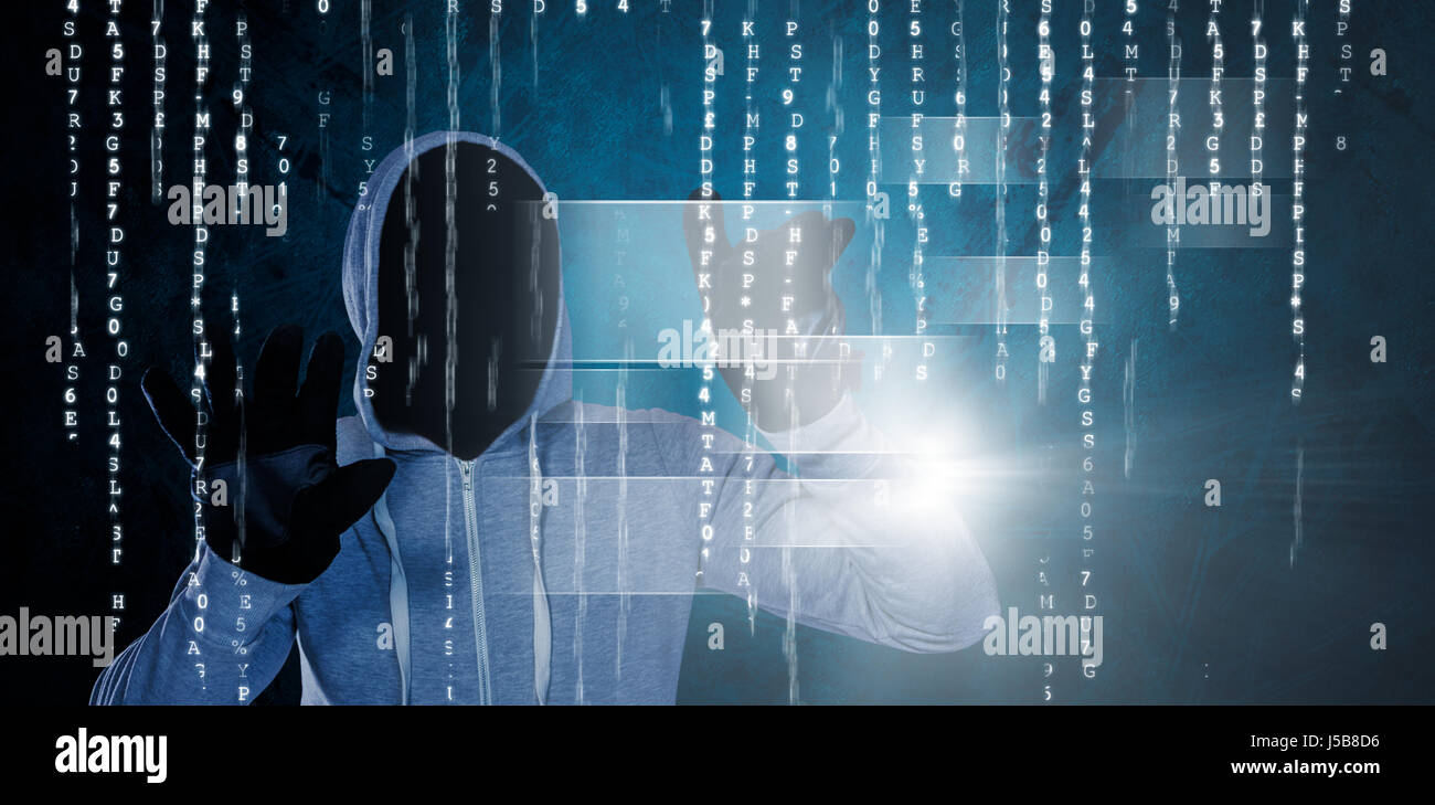 Robber with hood and gloves against dark background Stock Photo - Alamy