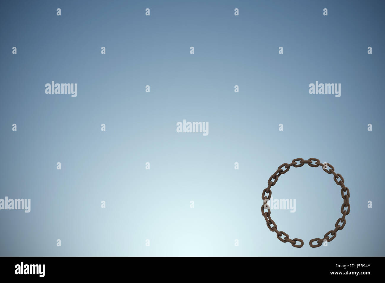 Closeup 3d image of circular broken chain against purple vignette Stock ...