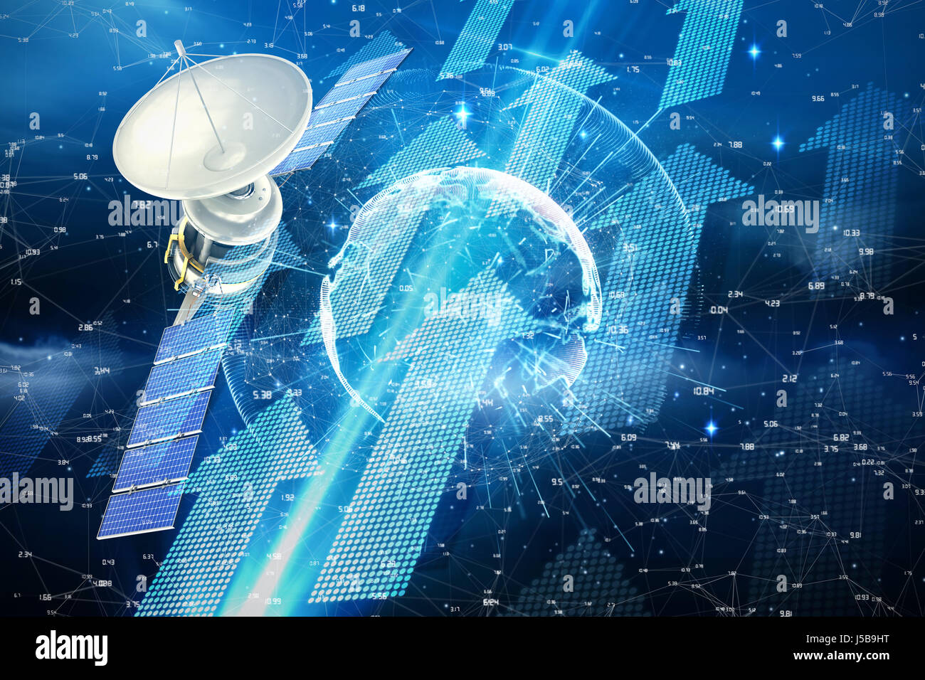 A 3d solar power satellite image earth different times hi-res stock ...