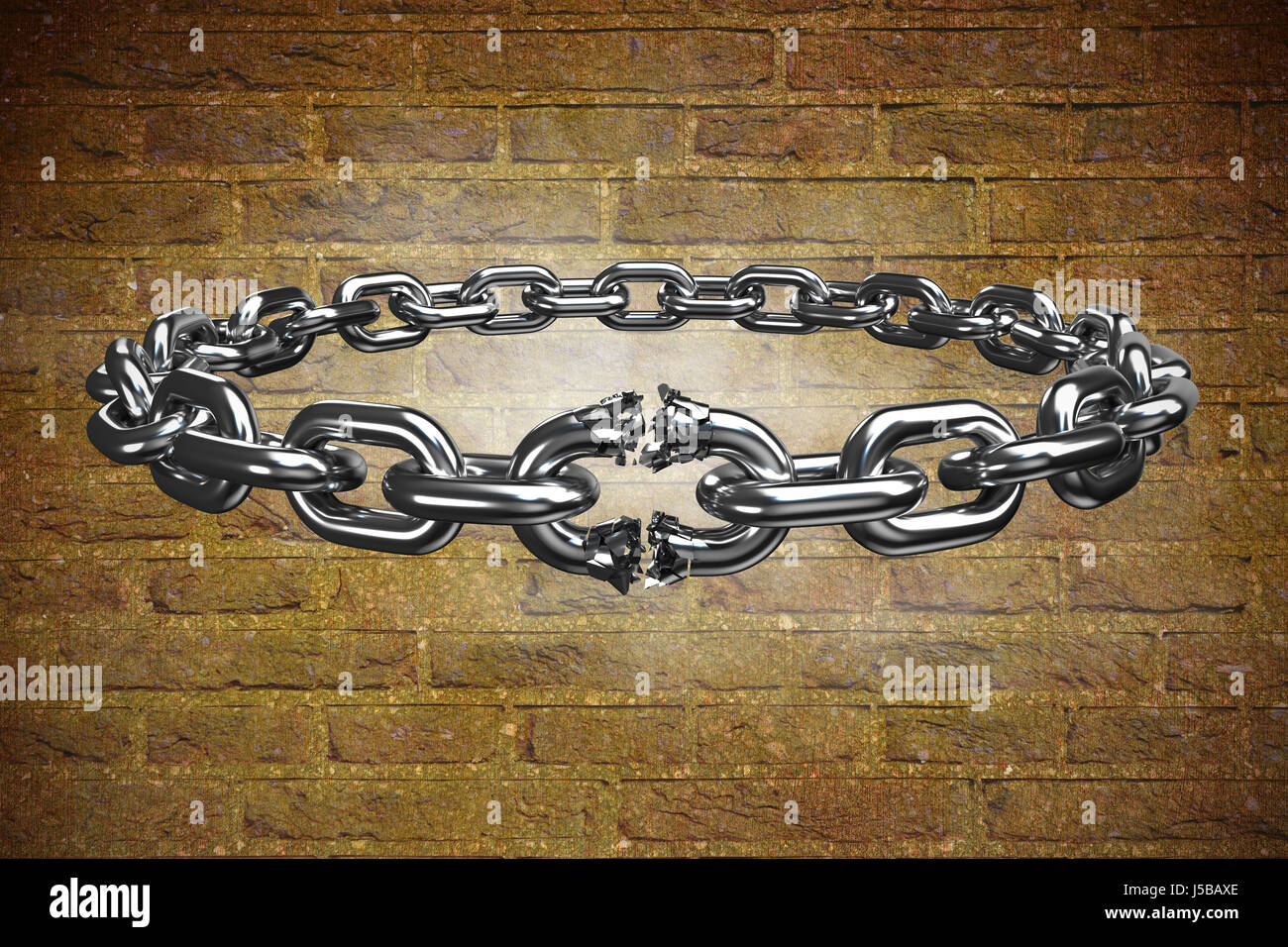 3d image damaged silver chain hi-res stock photography and images - Alamy