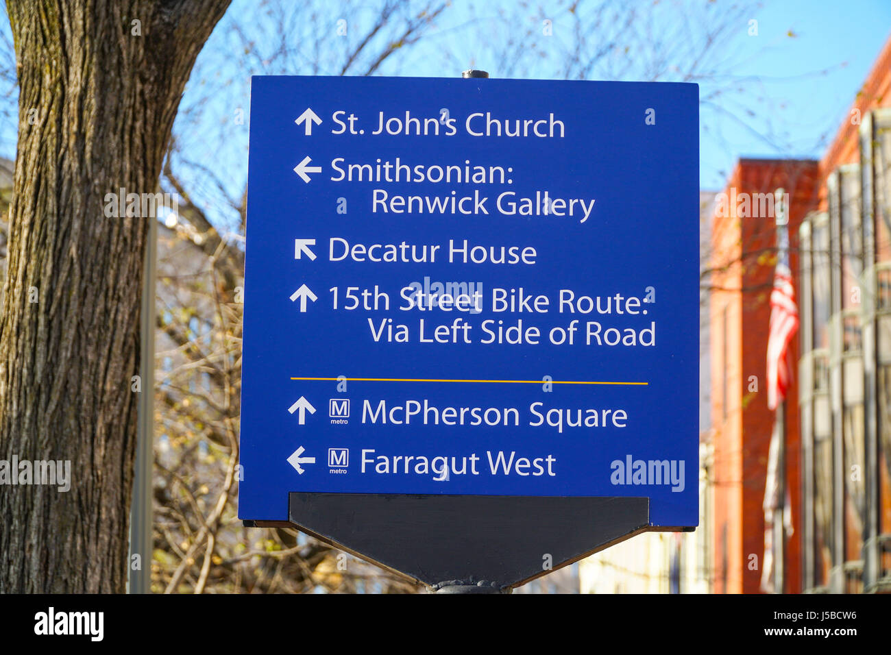 Direction signs in Washington DC - WASHINGTON DC - COLUMBIA Stock Photo ...