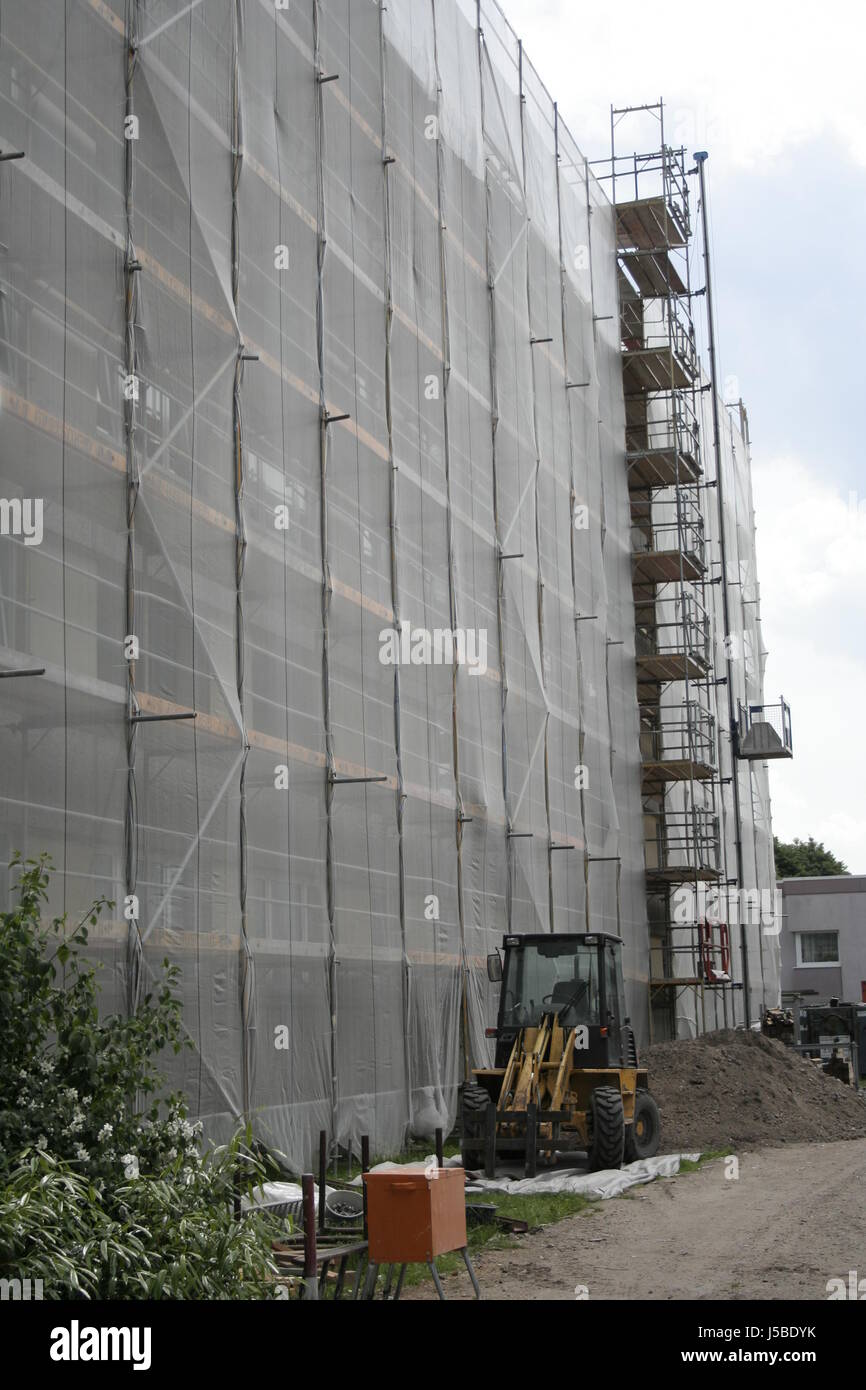 scaffold scaffolding translucent plans awning packed construction site ...