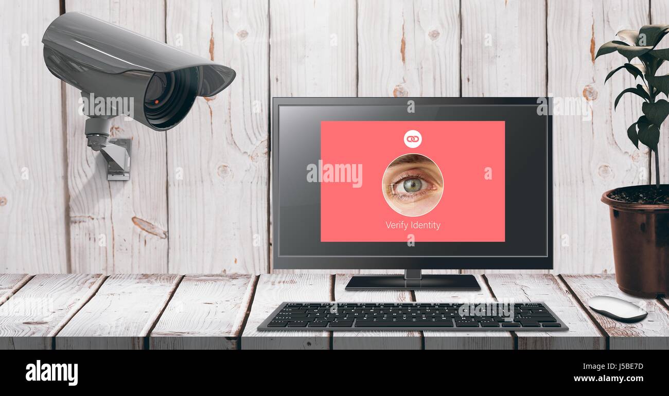 Digital composite of Security camera watching laptop identity App ...